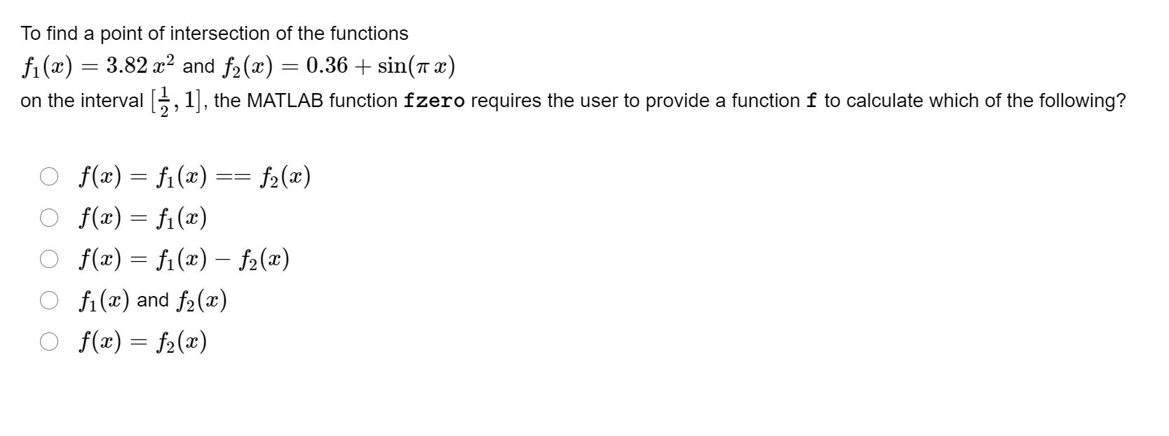 Solved To find a point of intersection of the functions | Chegg.com