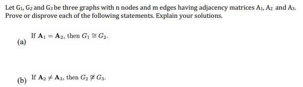 Solved Topic : discrete mathematics Let G1, G2 and G3 be | Chegg.com