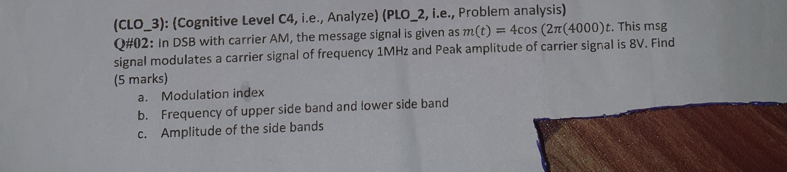 Solved (CLO_3): (Cognitive Level C4, i.e., Analyze) (PLO_2, | Chegg.com