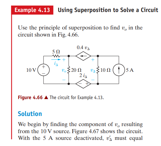 Solved Example 4.13 Using Superposition to Solve a Circuit | Chegg.com