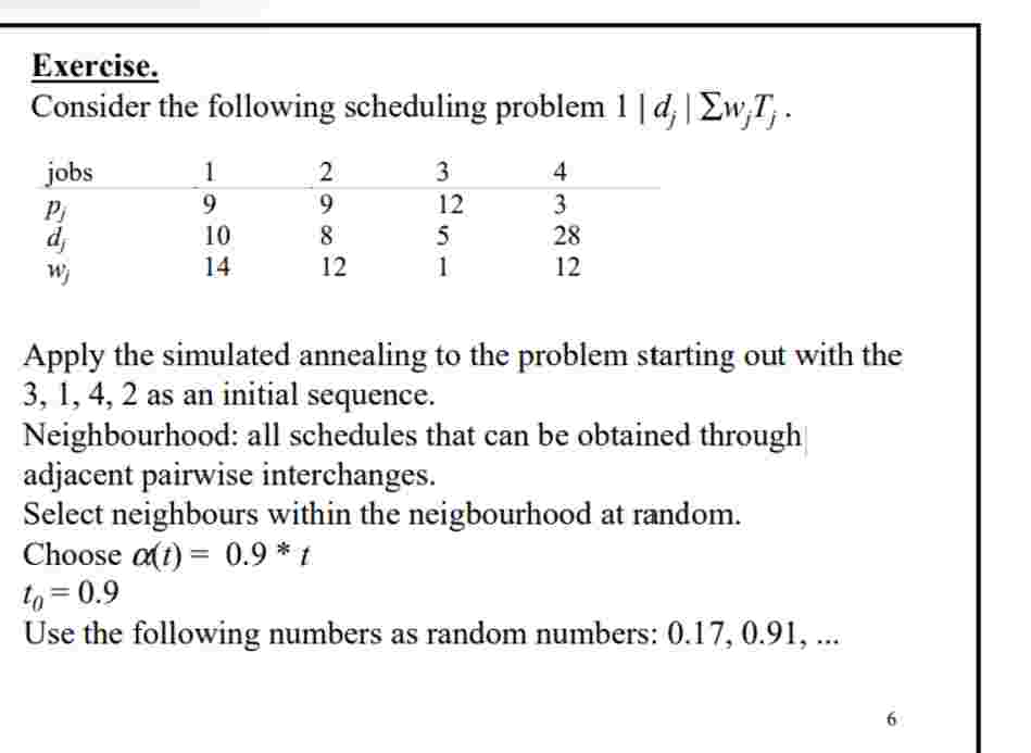 Solved Exercise.Consider the following scheduling problem | Chegg.com