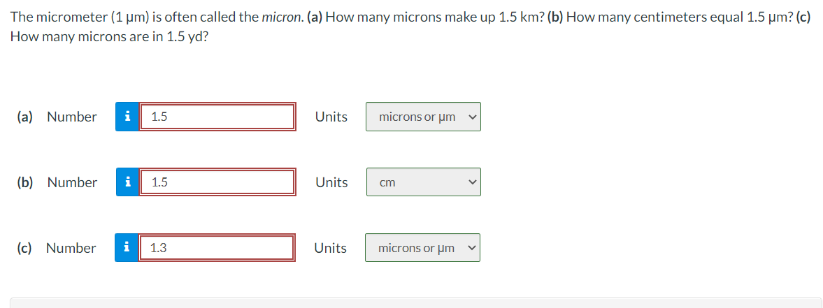 Solved The micrometer (1 pm) is often called the micron. (a) | Chegg.com