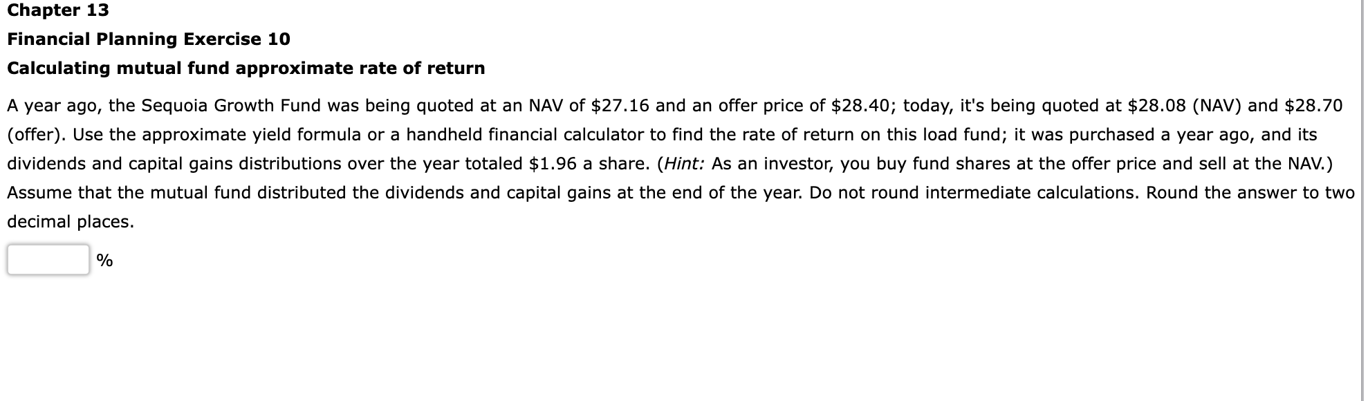 Solved Financial Planning Exercise 10 Calculating mutual | Chegg.com