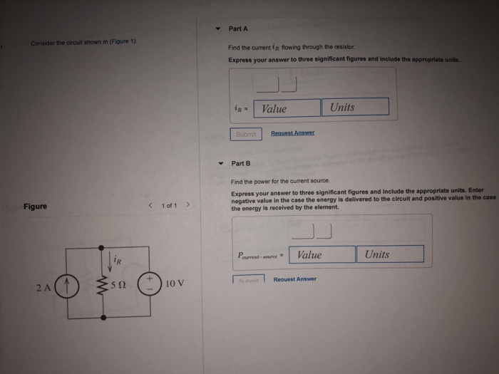 Solved Part A Consider The Circuit Shown In Figure 1 Find