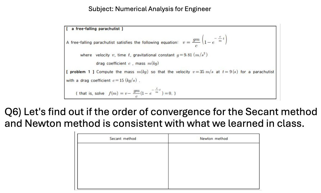 Solved Subject: Numerical Analysis for Engineer[ ﻿a | Chegg.com