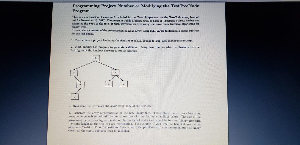 Programming Project Number 5: Modifying the Test | Chegg.com