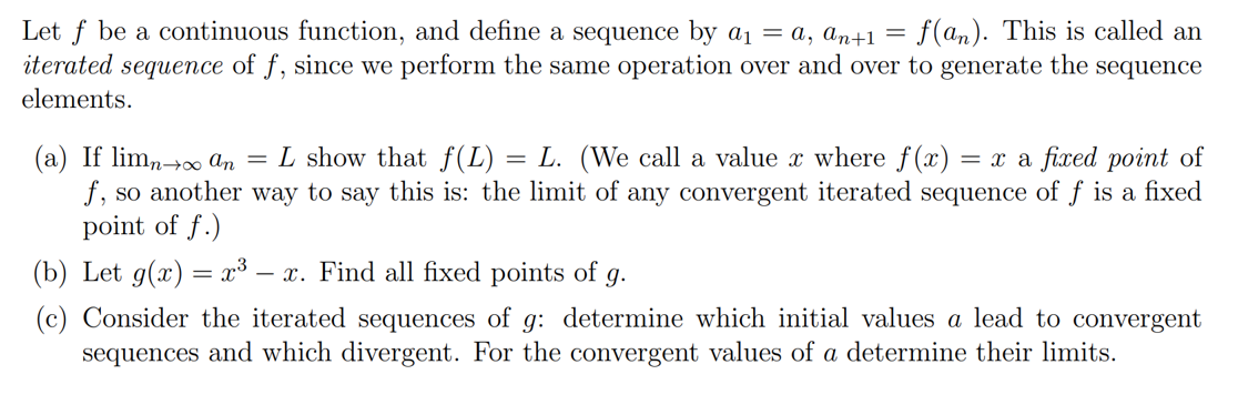 Solved Let f be a continuous function, and define a sequence | Chegg.com