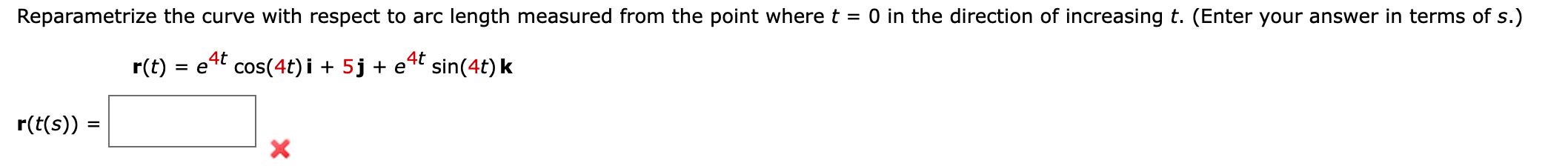 Solved Reparametrize the curve with respect to arc length | Chegg.com