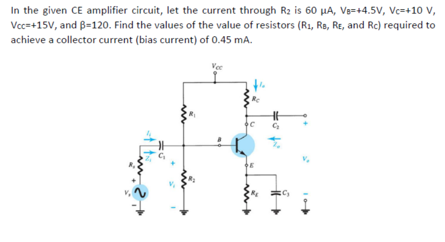 Solved code class="asciimath">In the given CE amplifier | Chegg.com