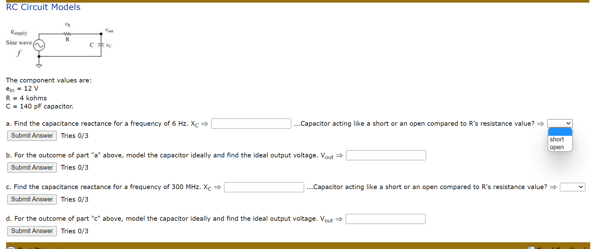 Solved RC Circuit Models Courtesy of Cengage Learning, DC/AC | Chegg.com