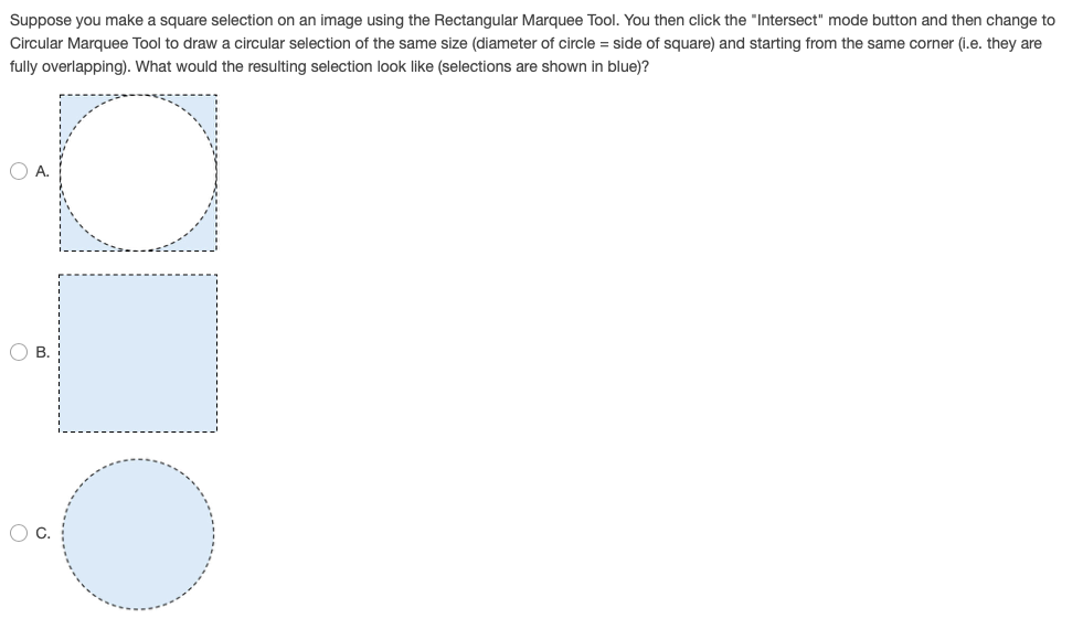 Solved Suppose you make a square selection on an image using | Chegg.com