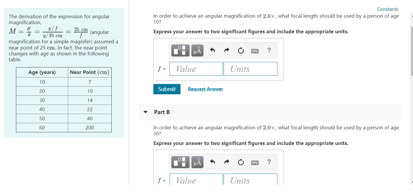 Solved Part C: In order to achieve an angular magnification | Chegg.com