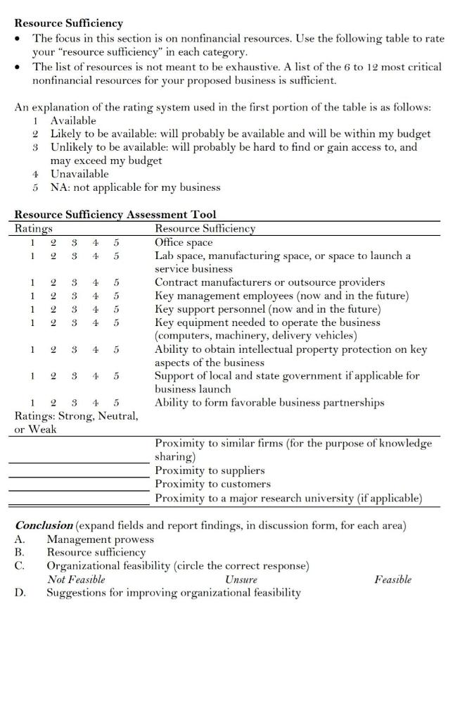 Solved Full Feasibility Analysis Introduction A. B. C. Part | Chegg.com