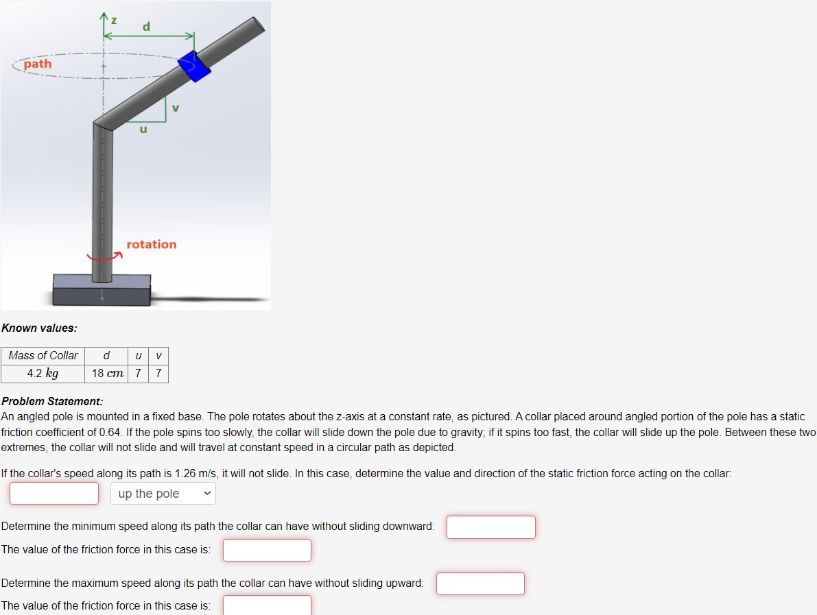 Solved Known values: Problem Statement: An angled pole is | Chegg.com