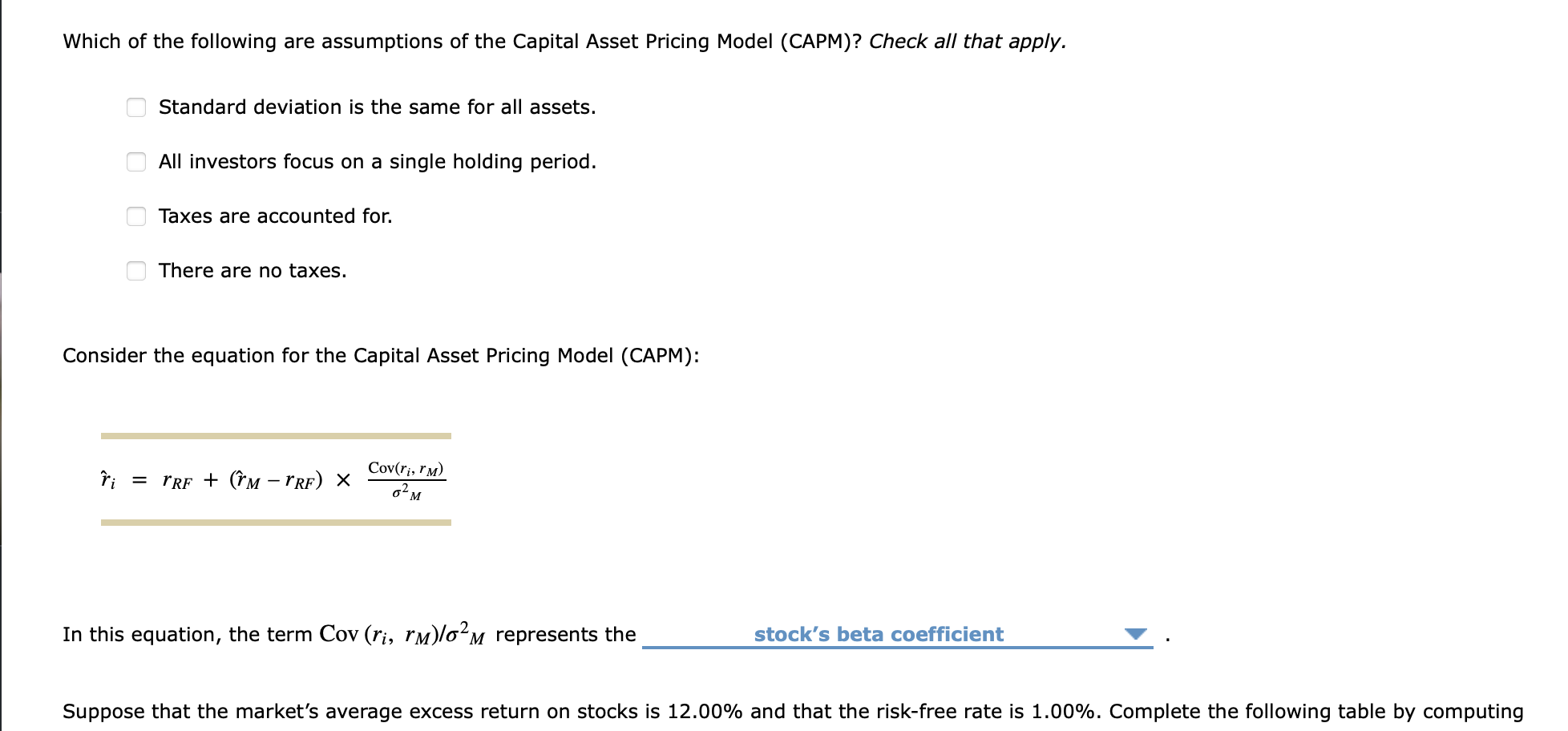Solved Suppose that the market's average excess return on | Chegg.com