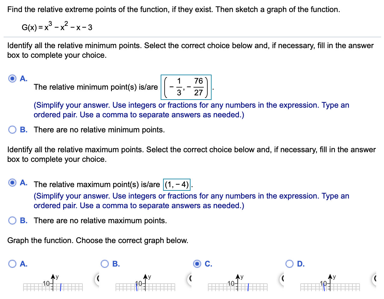 Solved Find the relative extreme points of the function, if | Chegg.com