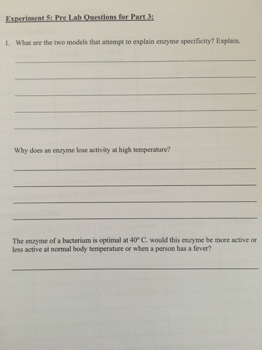 Solved Experiment 5: Pre Lab Questions for Part 3: 1. What | Chegg.com