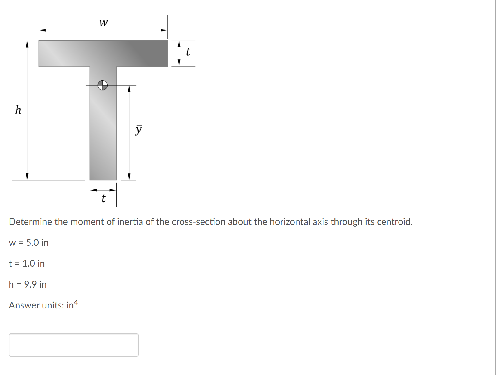 Solved Determine the moment of inertia of the cross-section | Chegg.com