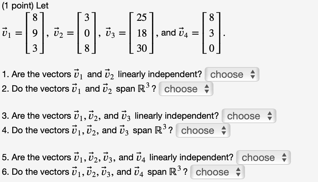 Solved (1 ﻿point) | Chegg.com