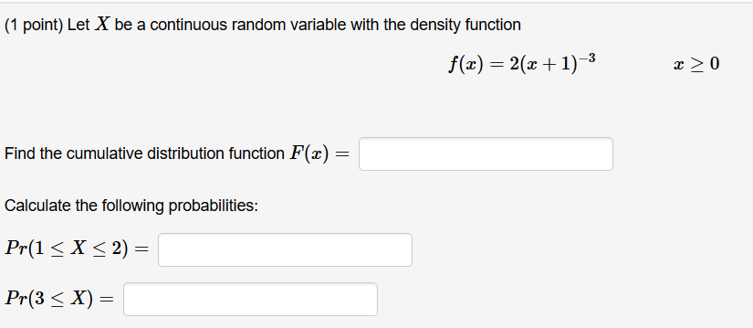 Solved 1 Point Let X Be A Continuous Random Variable With