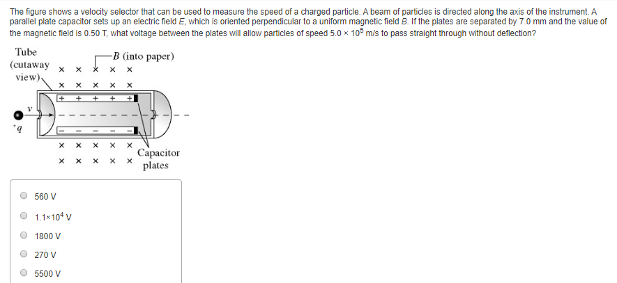 Solved The figure shows a velocity selector that can be used | Chegg.com