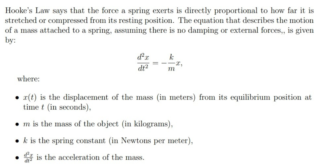 Solved Hooke's Law says that the force a spring exerts is | Chegg.com