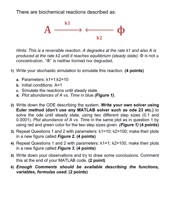 Solved There are biochemical reactions described as: Hints: | Chegg.com