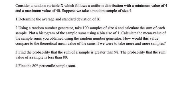 Solved Consider a random variable X which follows a uniform | Chegg.com