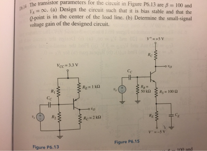 Solved the transistor parameters for the circuit in figure | Chegg.com