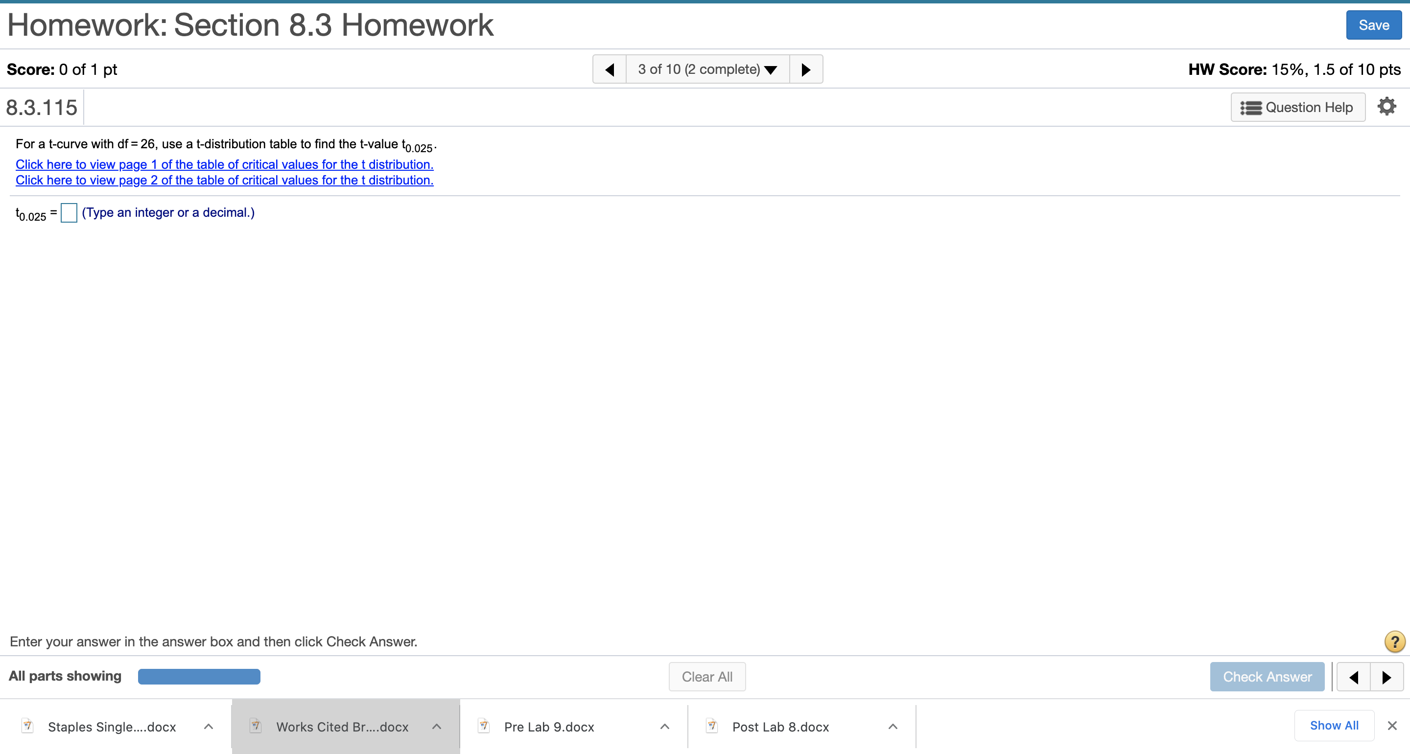 Solved Homework Section 8 3 Homework Save Score 0 Of 1 Pt