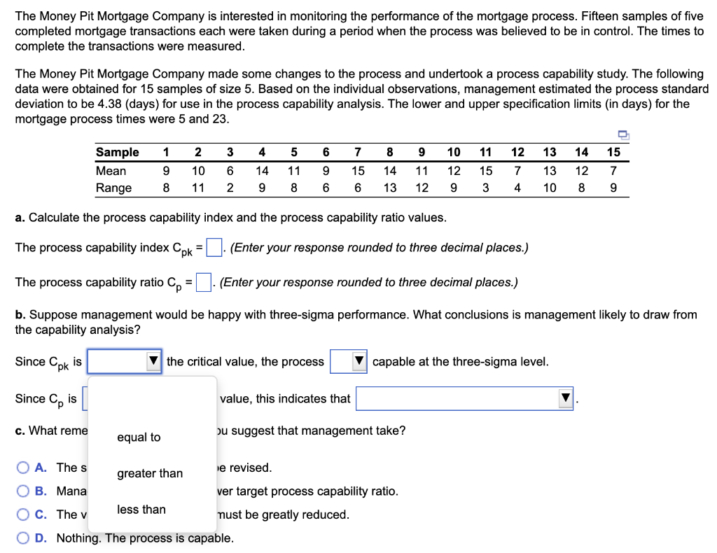 Solved The Money Pit Mortgage Company is interested in | Chegg.com