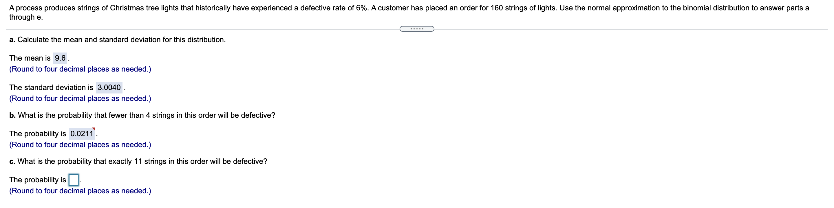 Solved A process produces strings of Christmas tree lights | Chegg.com