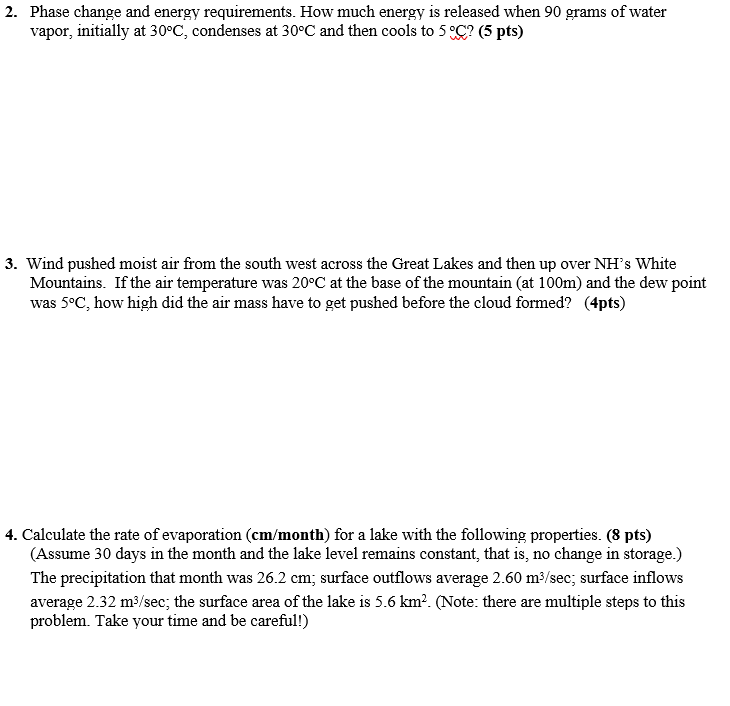 Solved 2. Phase change and energy requirements. How much | Chegg.com