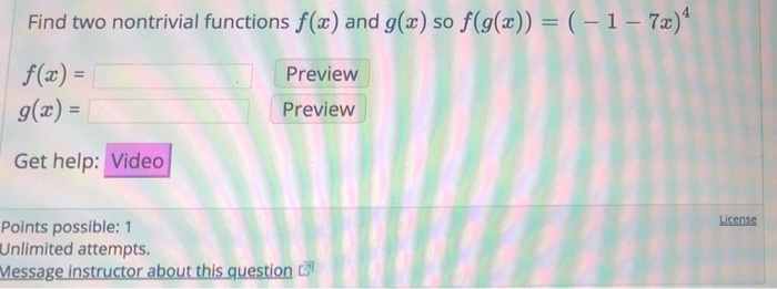 Solved Find two nontrivial functions f(x) and g(x) so | Chegg.com