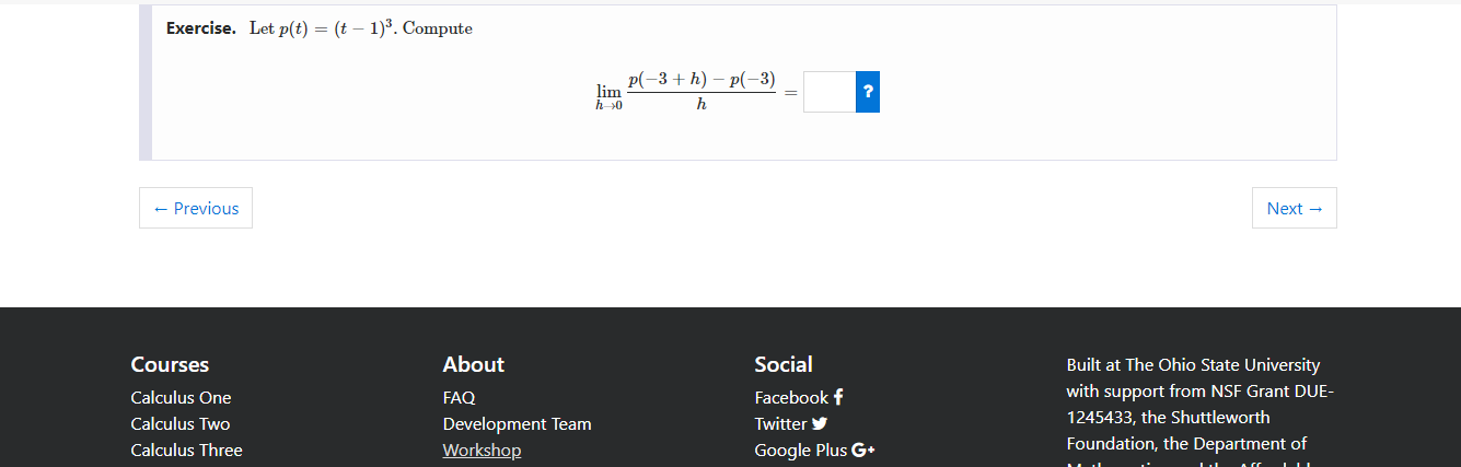 Solved Exercise. Let p(t) = (t - 1). Compute p(-3+h)-p(-3) | Chegg.com