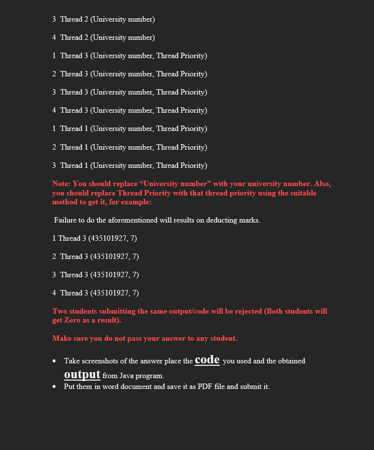 Solved You should implement four threads in Java. The | Chegg.com