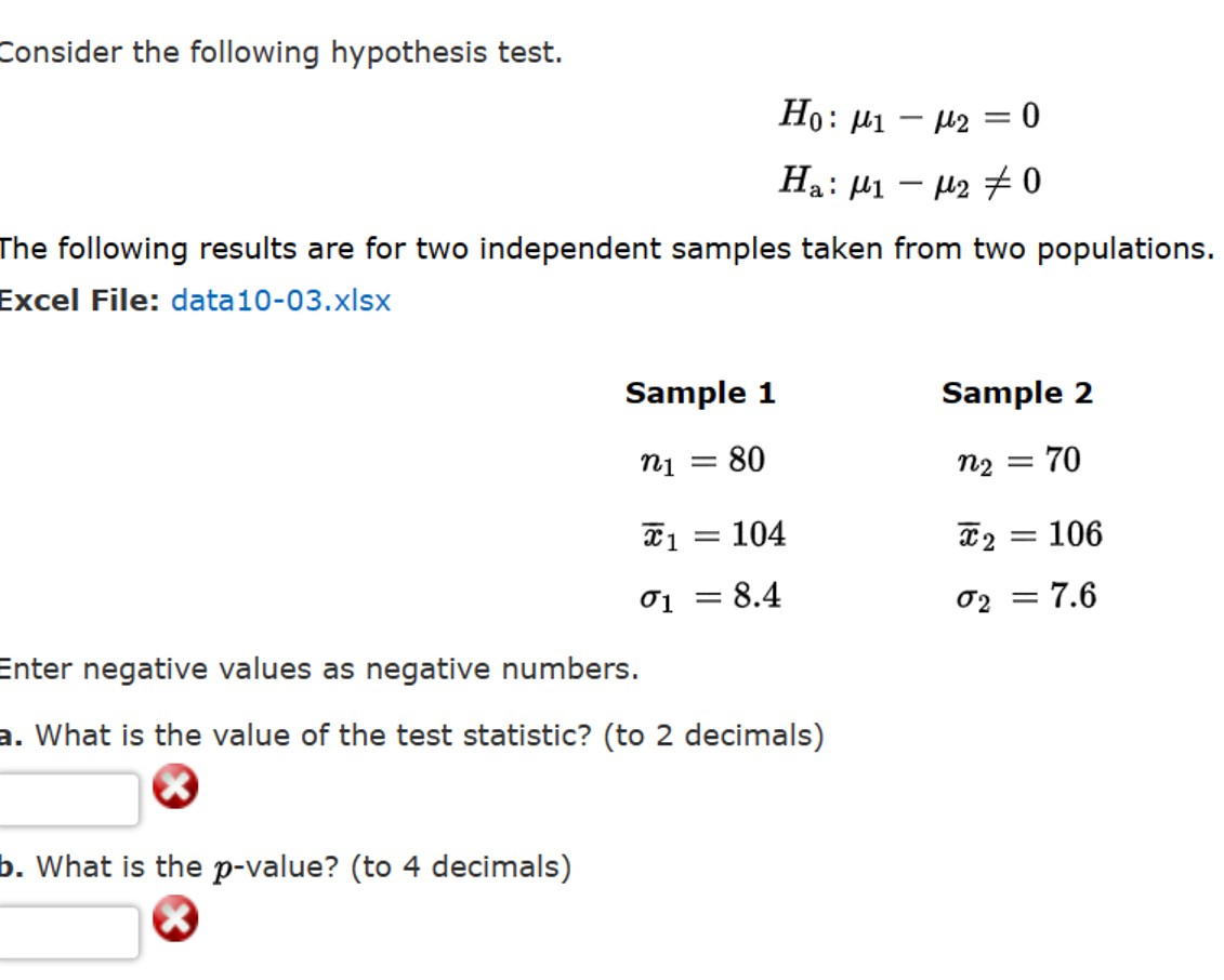 Solved Consider the following hypothesis | Chegg.com