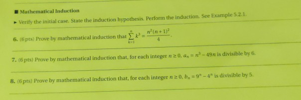 Solved Mathematical Induction verify the initial case. State | Chegg.com