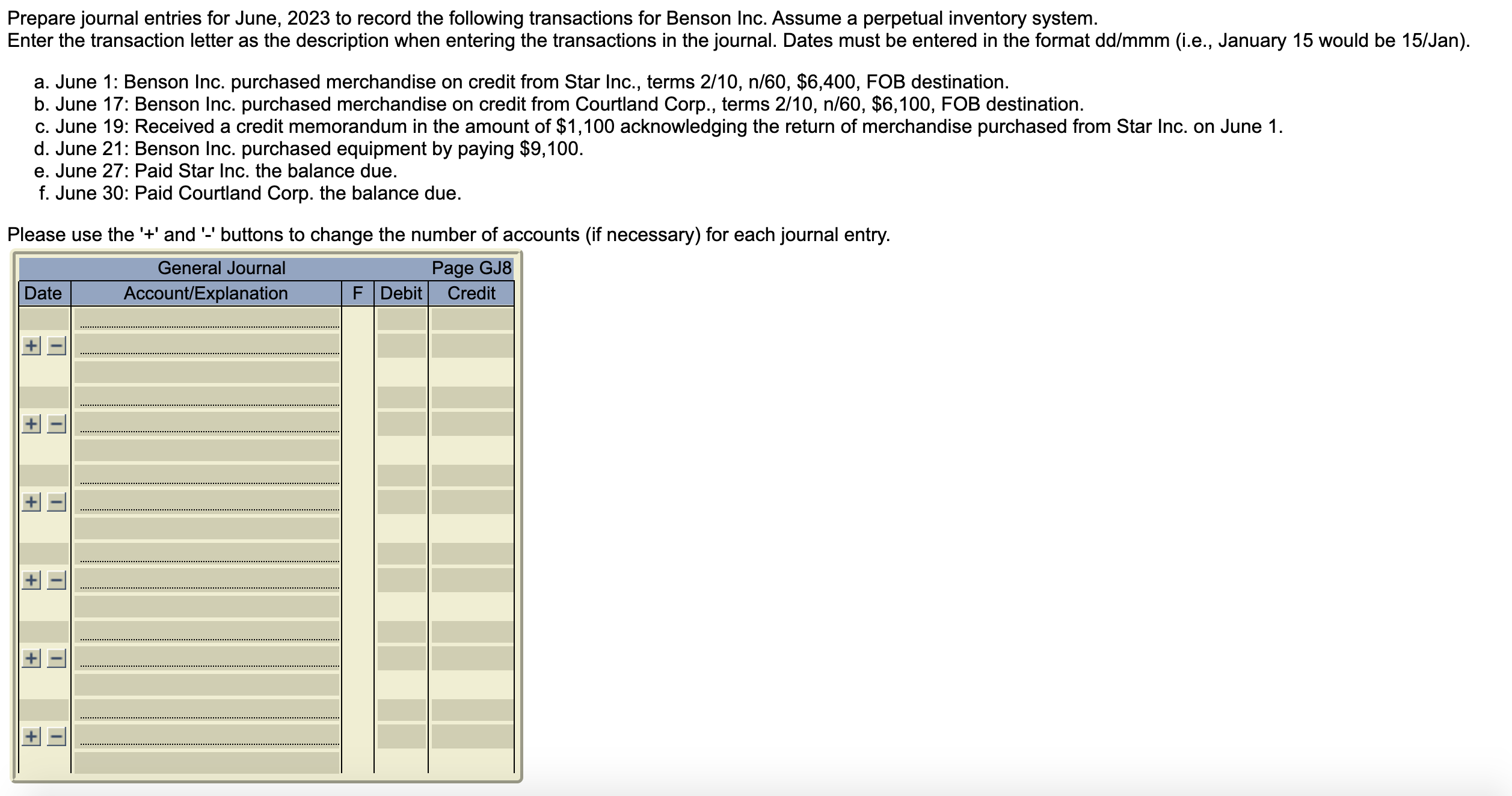Solved Prepare journal entries for June, 2023 to record the | Chegg.com
