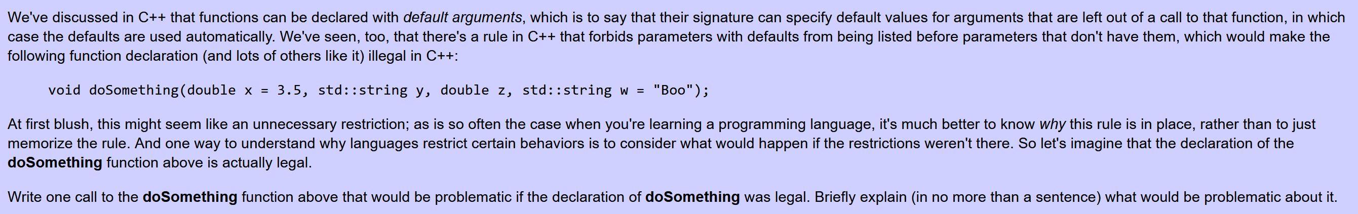 Solved We've discussed in C++ that functions can be declared | Chegg.com