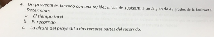 Un proyectil es lanzado con una rapidez inicial de | Chegg.com