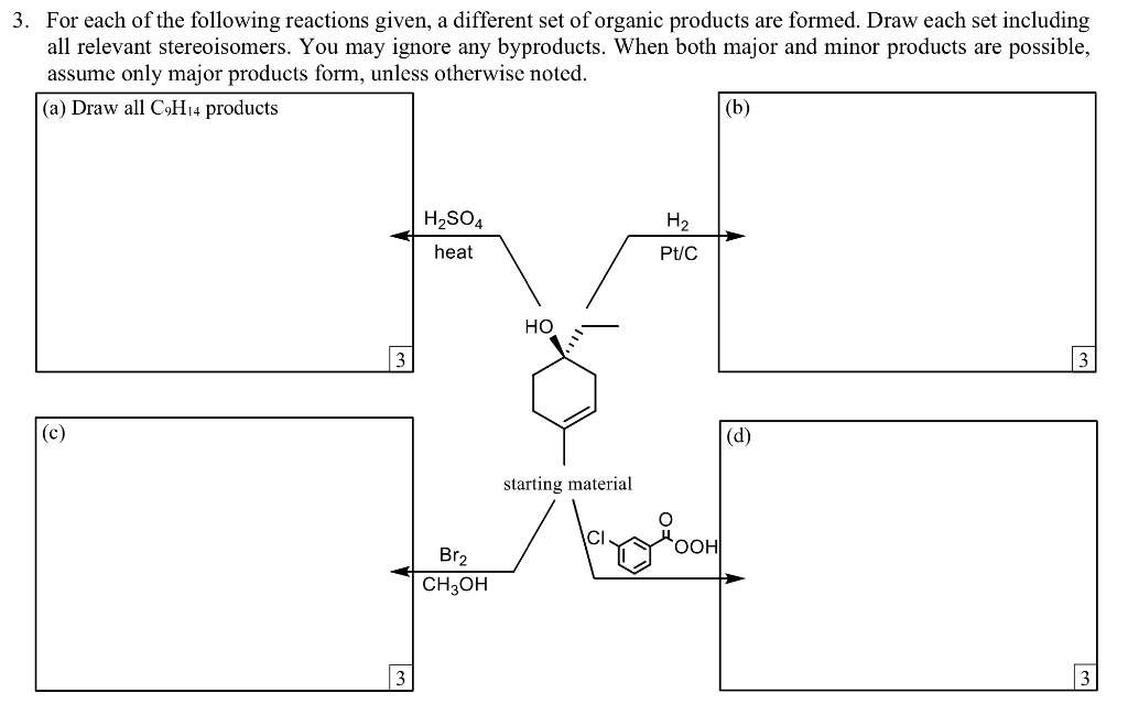Solved 3. For each of the following reactions given, a | Chegg.com