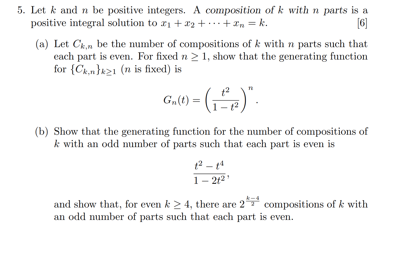 Solved Let k ﻿and n ﻿be positive integers. A composition of | Chegg.com