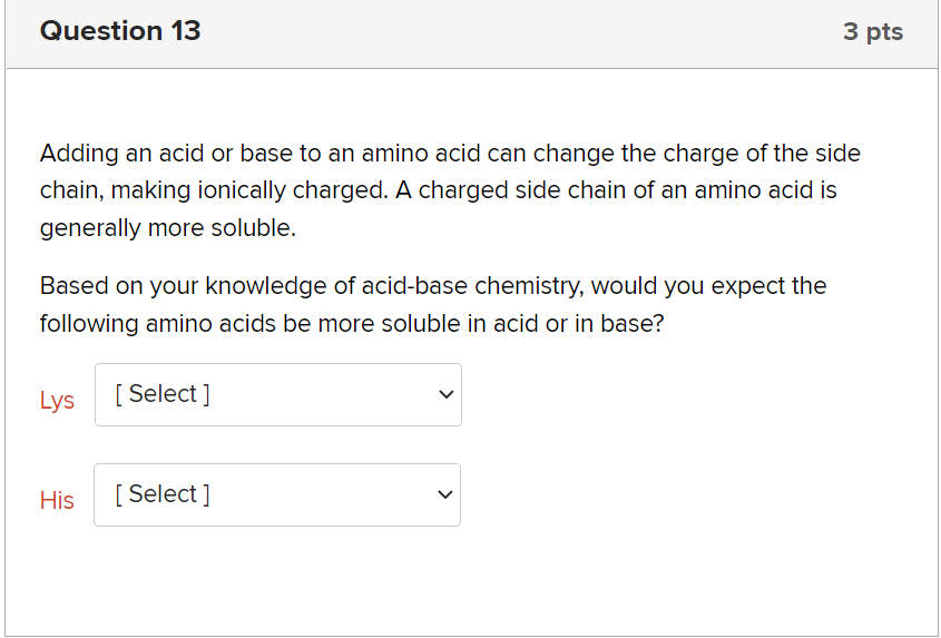 Solved Adding an acid or base to an amino acid can change | Chegg.com