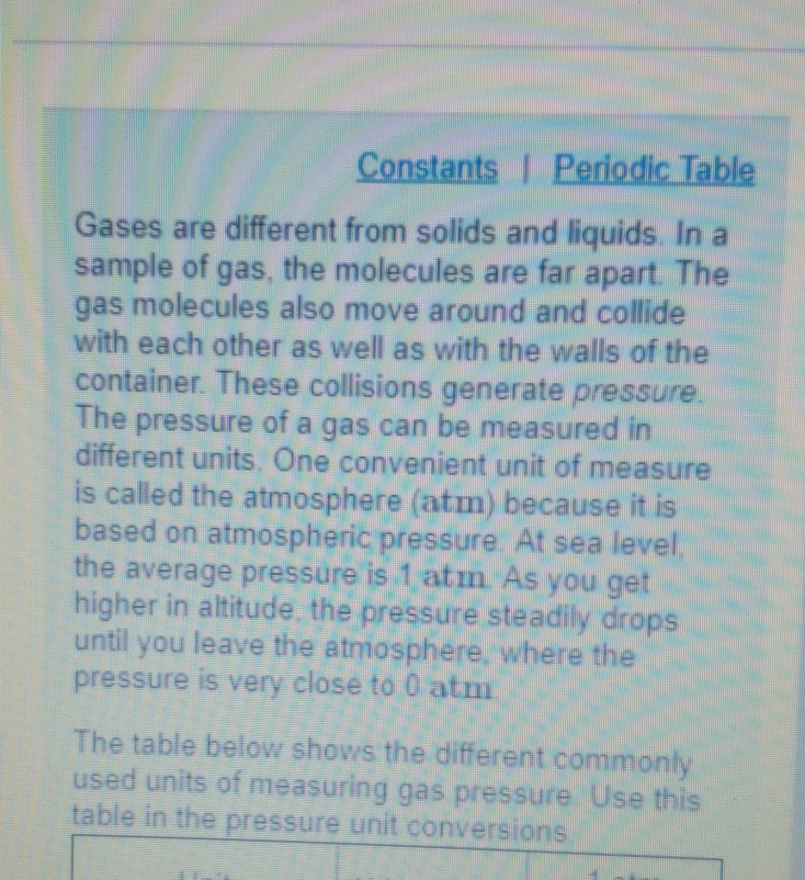 Solved Constants Pedodlc.Table Gases are different from | Chegg.com