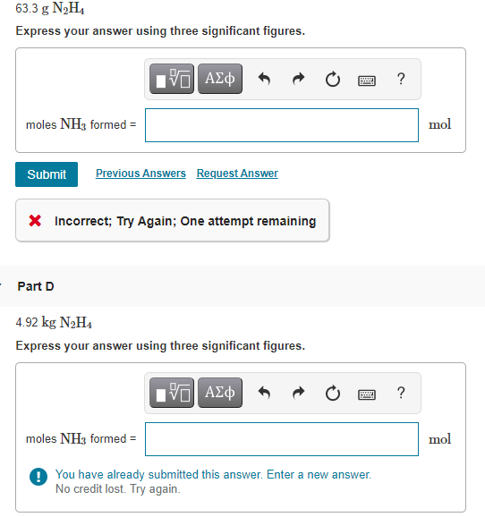 Solved Calculate how many moles of NH3NH3 form when | Chegg.com