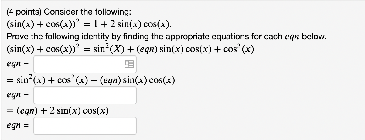 Solved (4 points) Consider the following: | Chegg.com