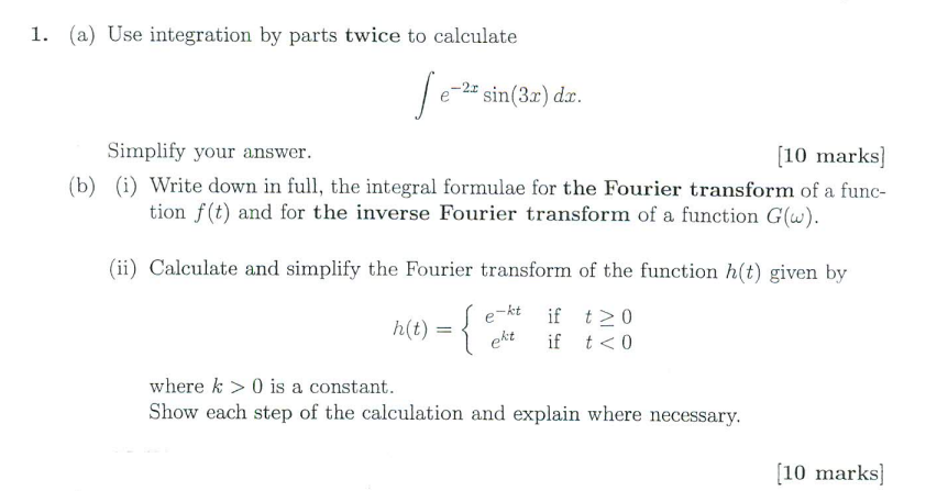 Solved Use integration by parts twice to calculate Write | Chegg.com