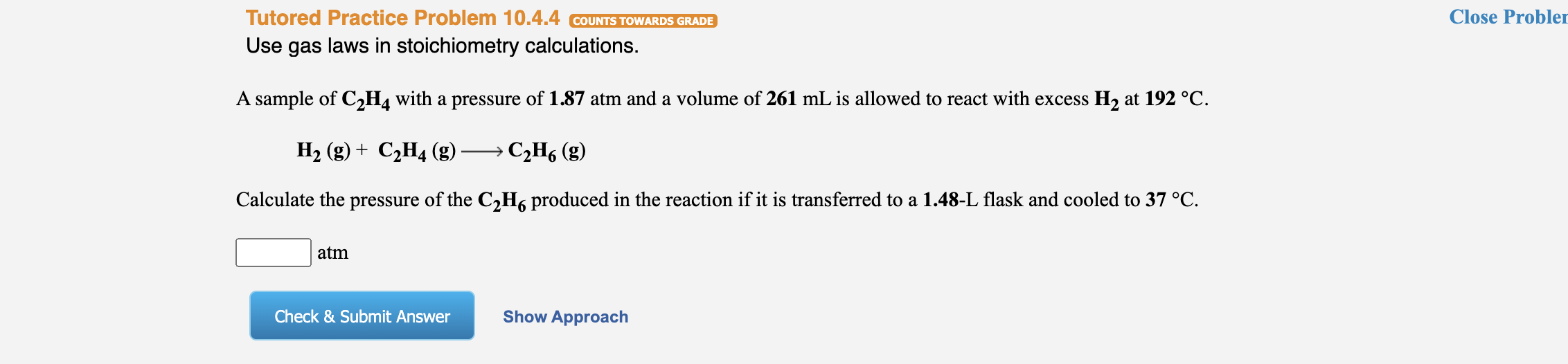 Solved Close Problem Tutored Practice Problem 10.3.3 COUNTS | Chegg.com