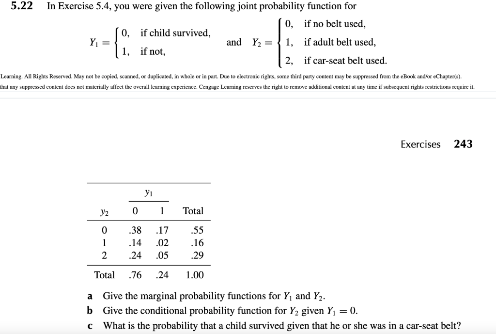 Solved Y1=⎩⎨⎧0,1, if child survived, if not, and | Chegg.com